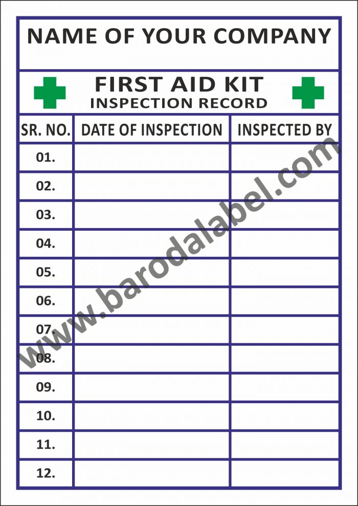 First Aid & First Aid Treatment - Baroda Label Mfg. Co.