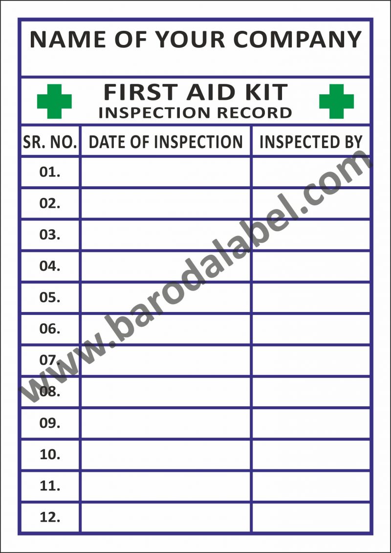 First Aid & First Aid Treatment - Baroda Label Mfg. Co.