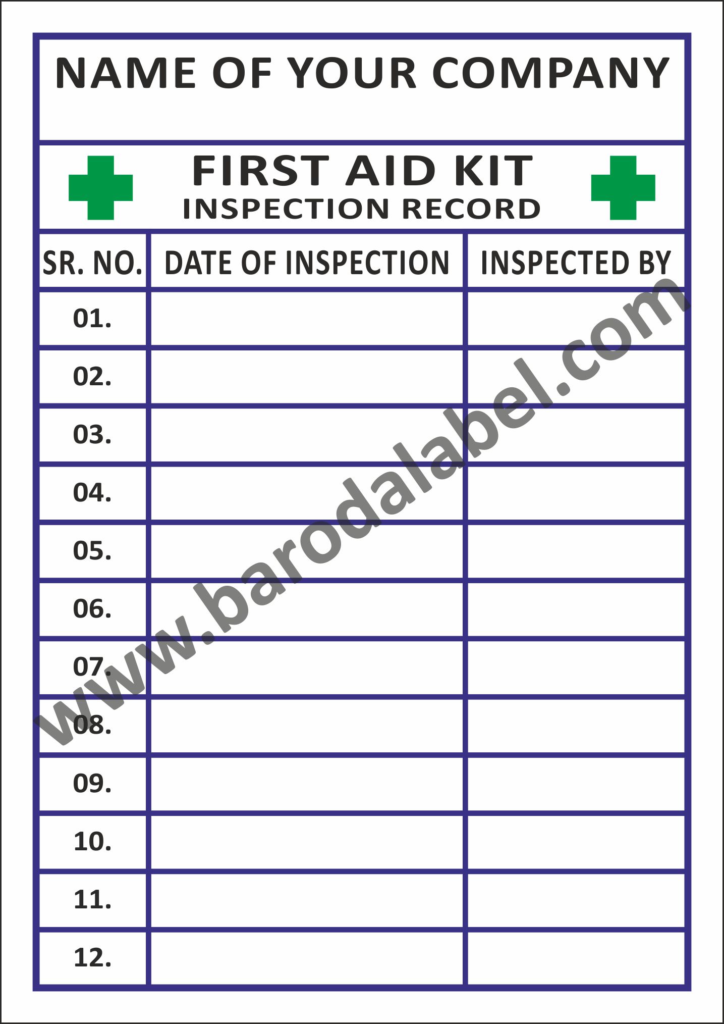 First Aid & First Aid Treatment - Baroda Label Mfg. Co.