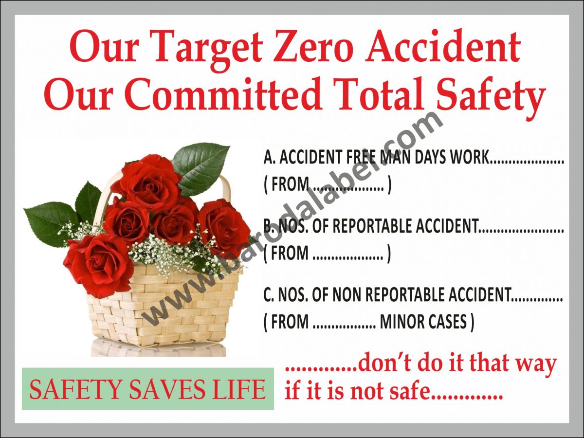 Safety Statistic Board - Baroda Label Mfg. Co.