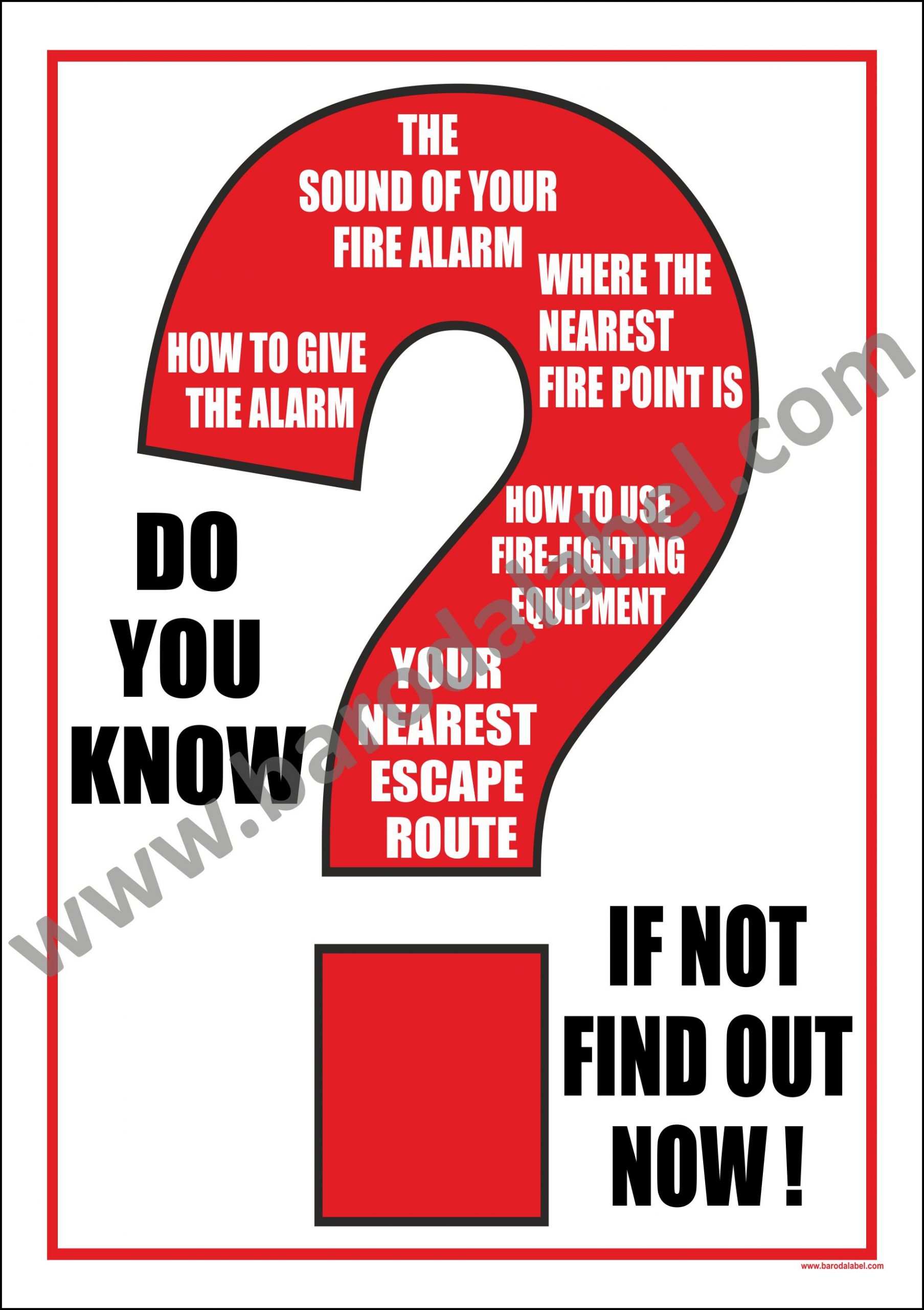 FIRE SAFETY POSTER - Baroda Label Mfg. Co.