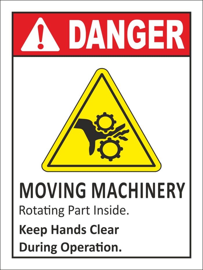 Machine Safety Label - Baroda Label Mfg. Co.